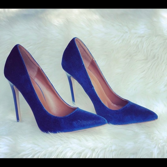 Shoes | Blue Faux Suede Pumps | Poshmark